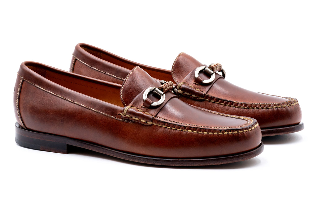 Martin Dingman Old Row Oiled Saddle Leather Bit Loafer in Cigar ...